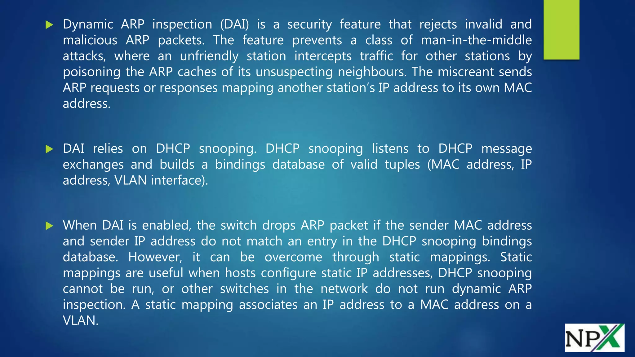 Dynamic ARP Inspection (DAI) | PPTX