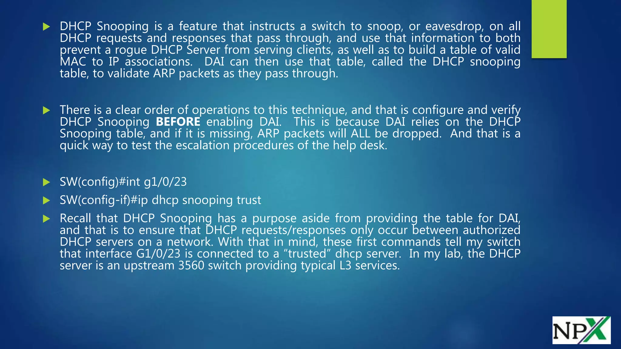 Dynamic Arp Inspection Dai Ppt