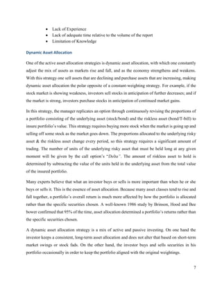 Dynamic asset allocation strategy | PDF
