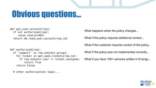 Dynamic Authorization & Policy Control for Docker Environments | PPT