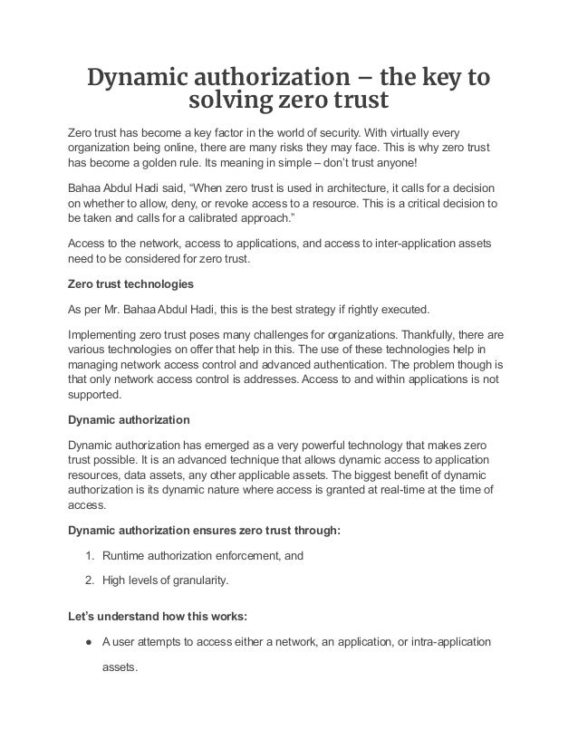 Dynamic authorization – the key to solving zero trust.pdf