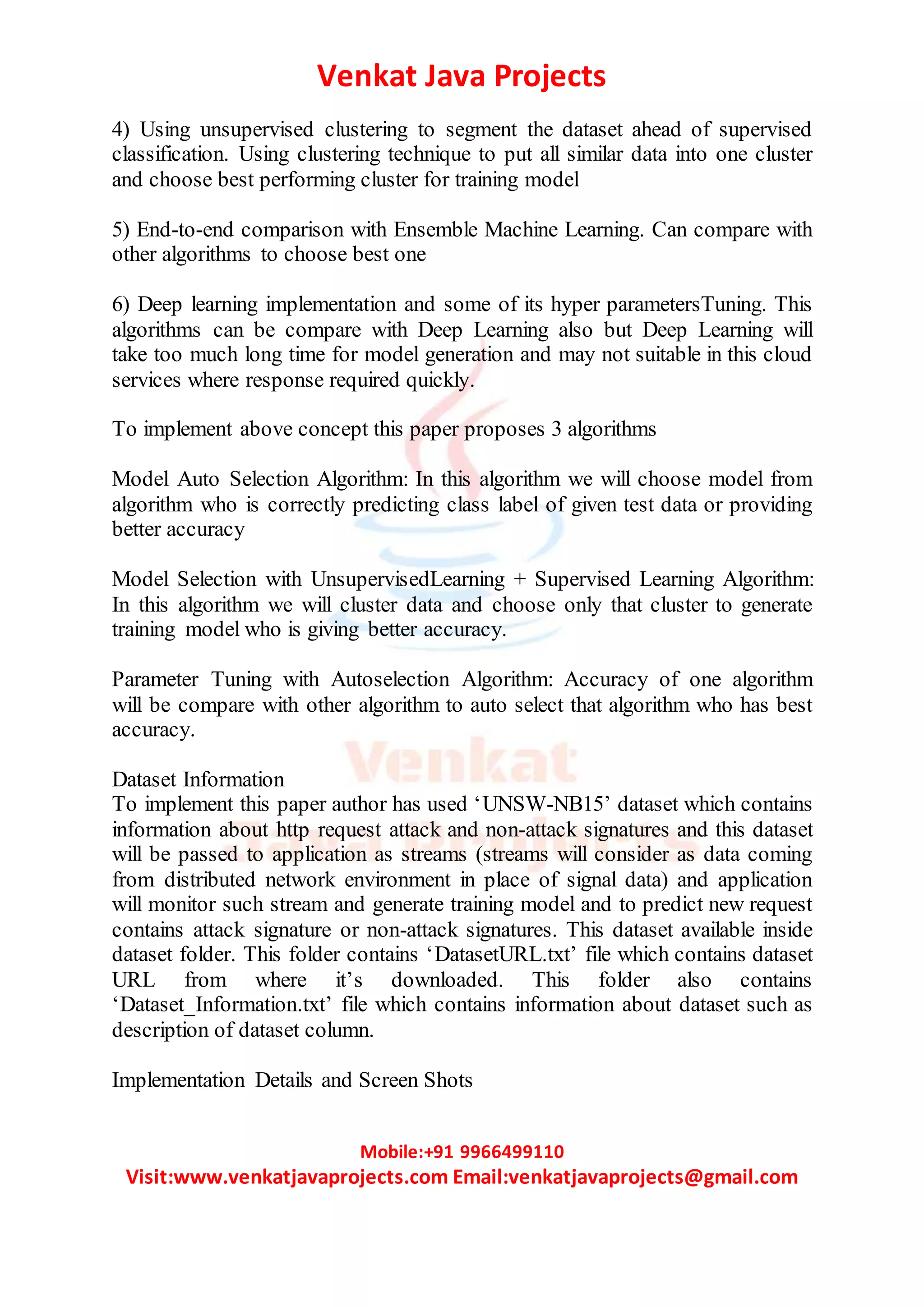 Dynamic autoselection and autotuning of machine learning models forcloud network analytics | DOCX