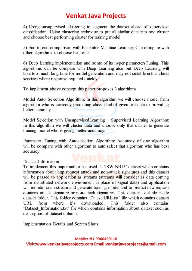 Dynamic autoselection and autotuning of machine learning models forcloud network analytics | DOCX