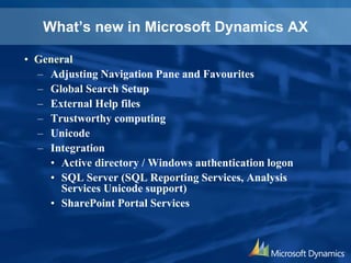 Microsoft Dynamics AX Enterprise Resource Planning | PPTX | Databases | Computer Software and ...