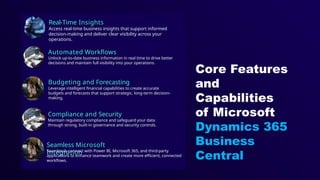 Dynamics 365 Business Central - Microsoft's ERP Solution | PPTX
