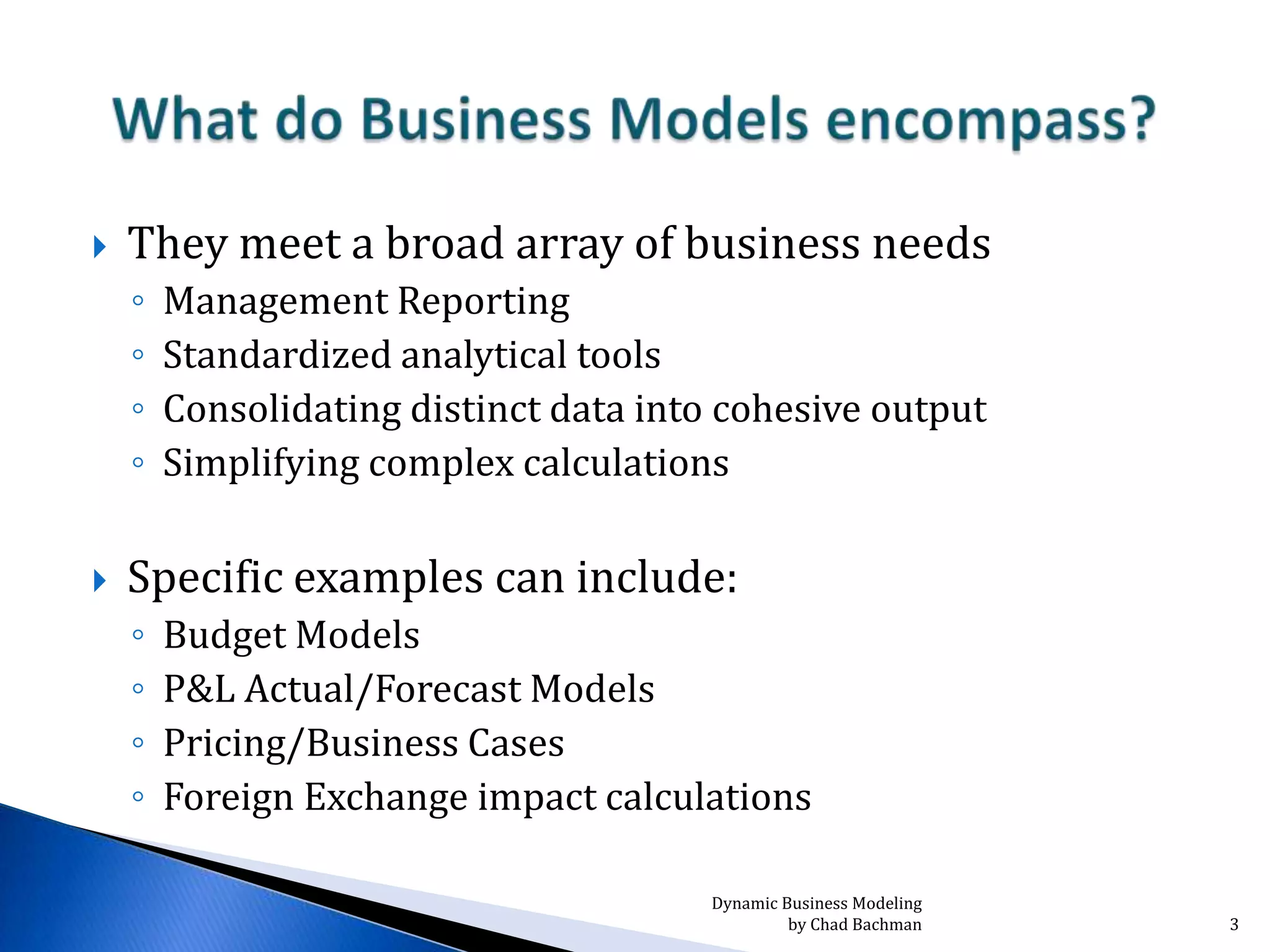 Dynamic Business Modeling | PPT