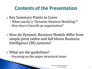 Dynamic Business Modeling | PPT