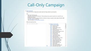 Dynamic & call only campaign ppt | PPT
