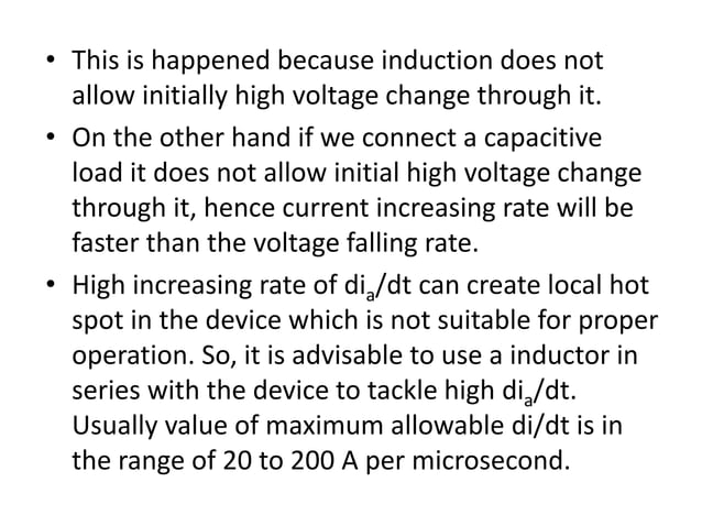 Dynamic characteristics of thyristor | PPTX | Consumer Electronics | Technology & Computing