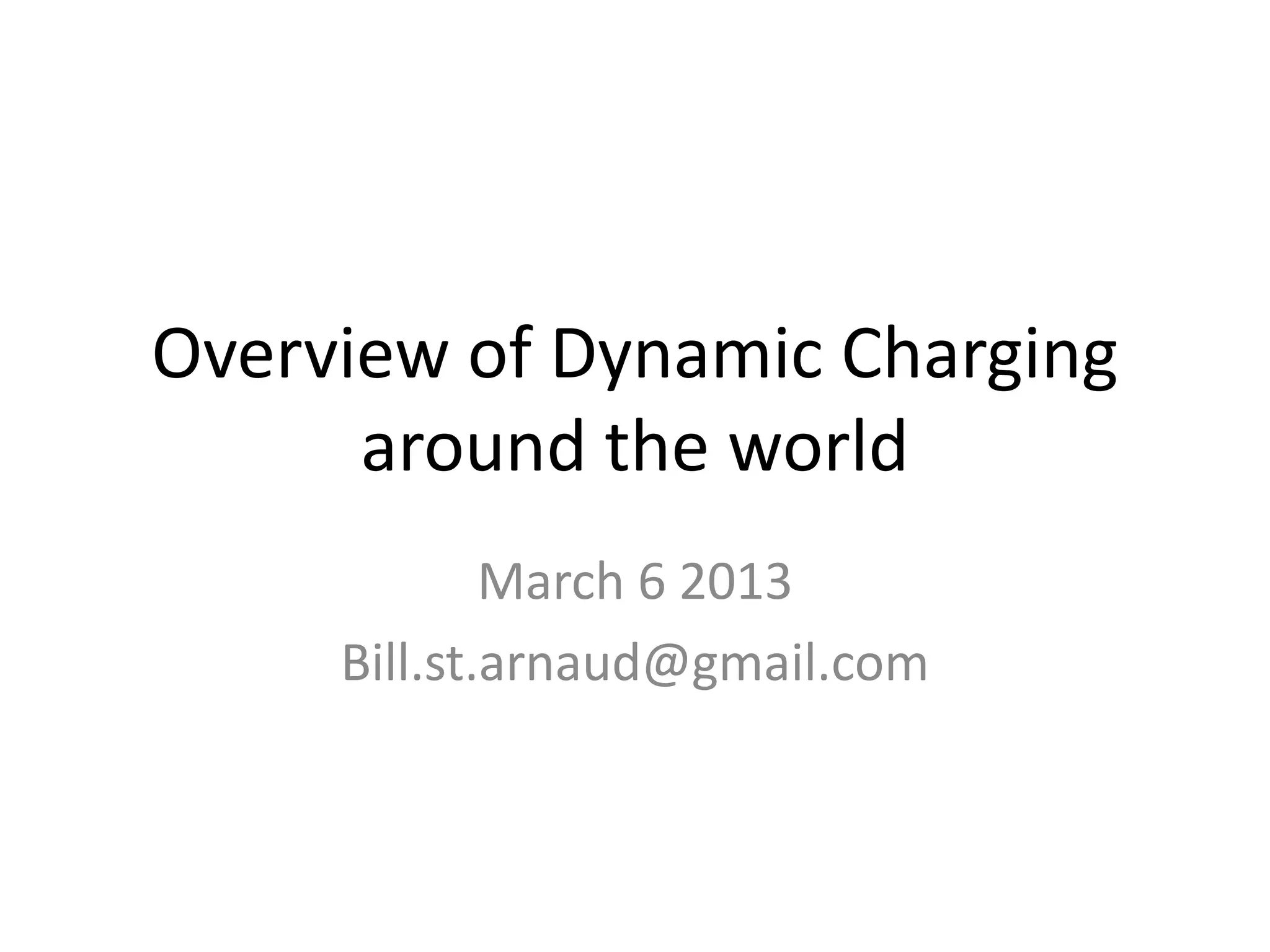 Dynamic charging latest developments | PPTX