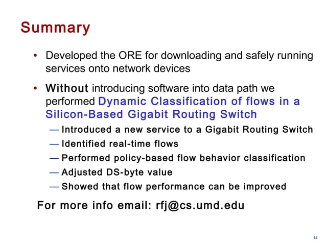 Dynamic Classification in a Silicon-Based Forwarding Engine | PPT