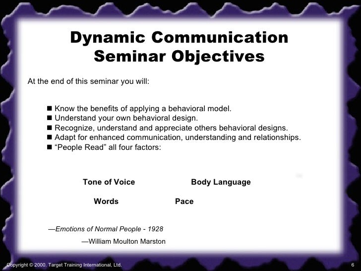 Dynamic Communication