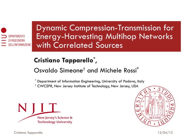 Dynamic Compression Transmission For Energy Harvesting Networks Ppt