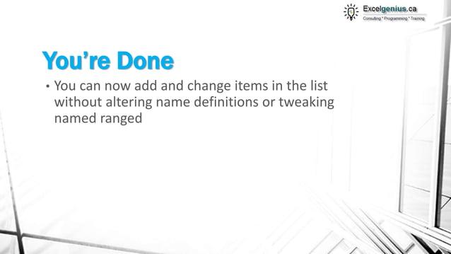 Dynamic Data Validation Lists Ppt