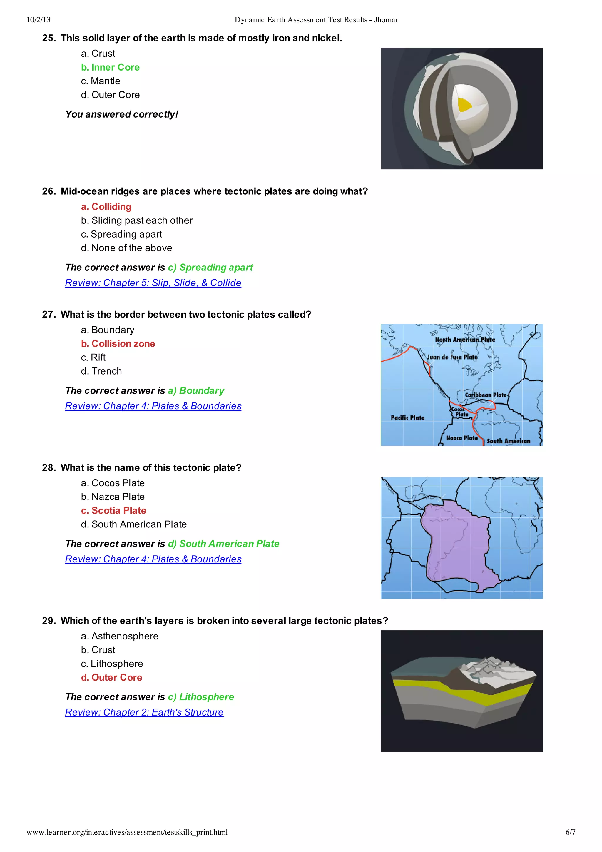 Dynamic earth assessment test results jhomar | PDF