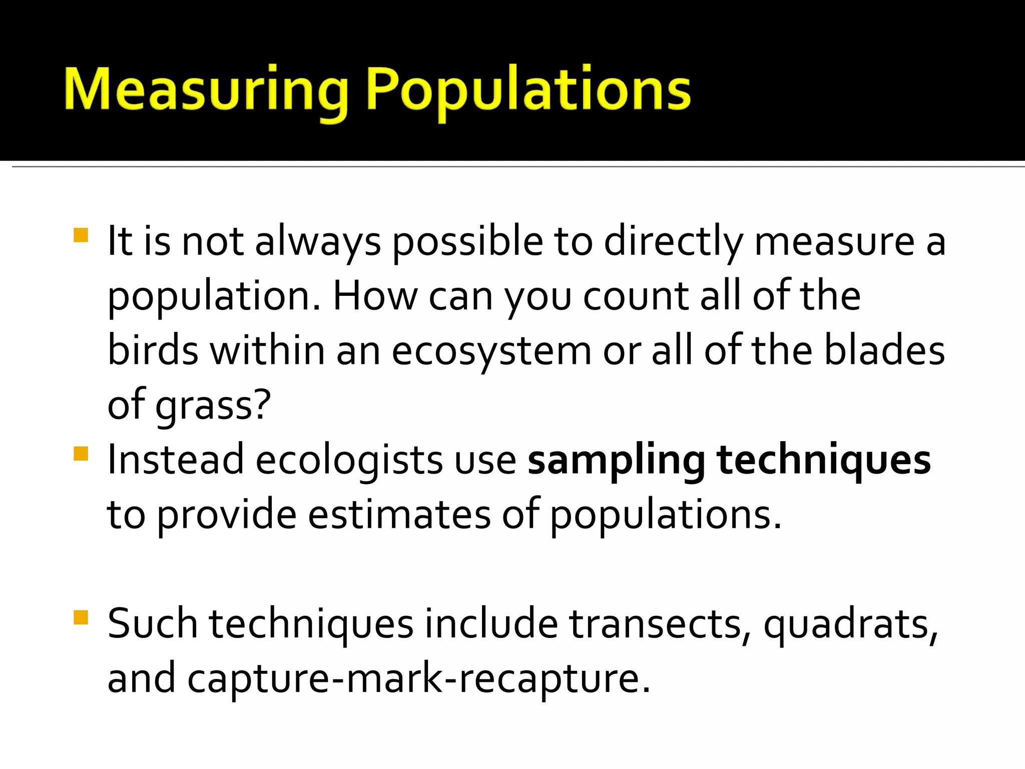 Dynamic ecosystems - Population Sampling | PPT