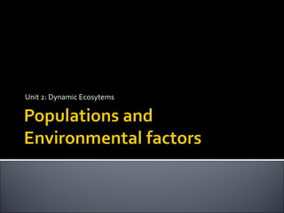 Dynamic ecosystems - Population Sampling | PPT