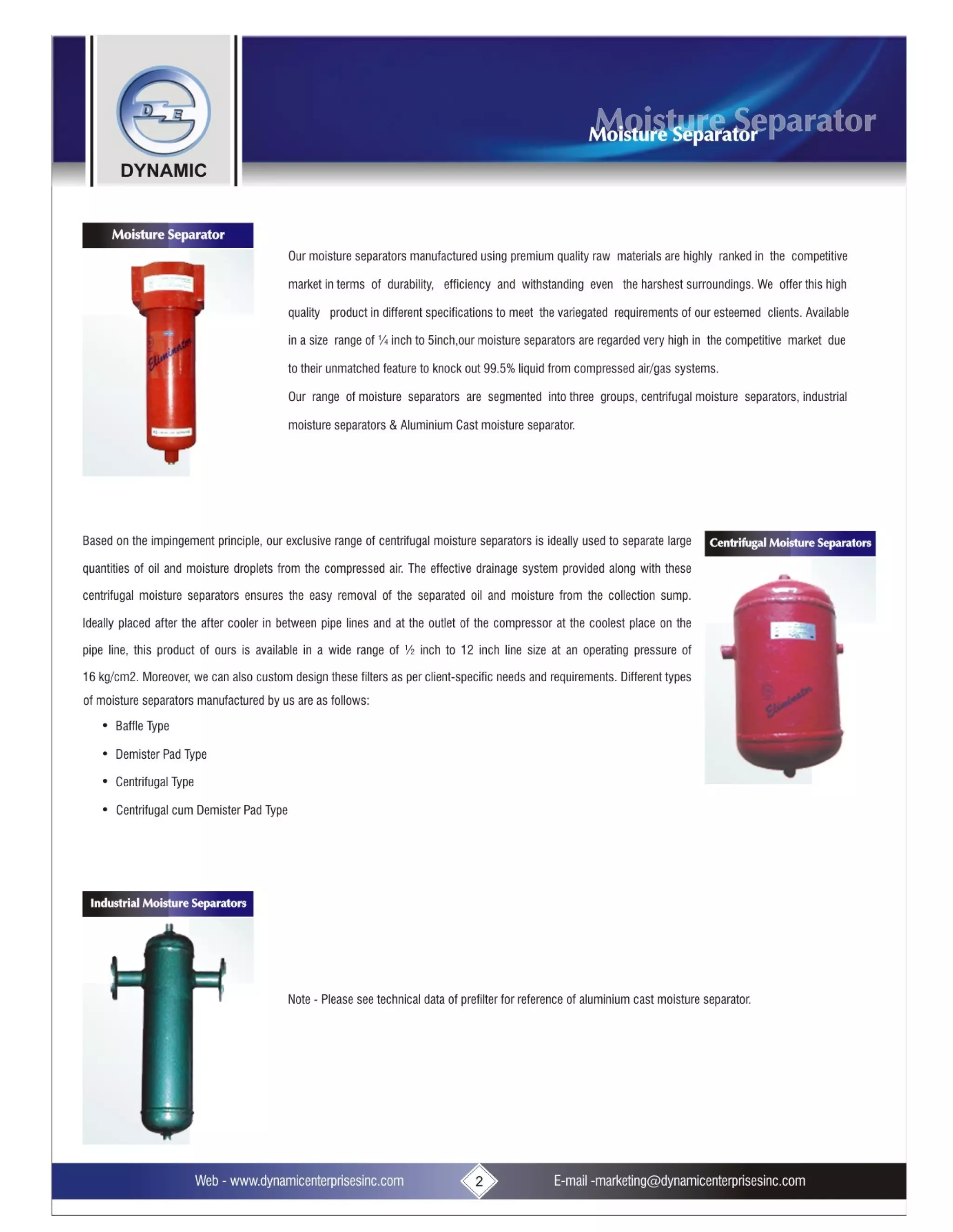 Dynamic Enterprises Inc., Pune, Air Filters & Separators | PDF ...