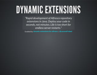 Dynamic extension for alfresco | PPT