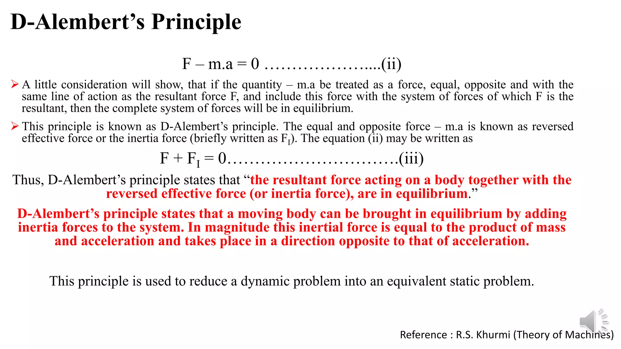 Dynamic force analysis | PDF