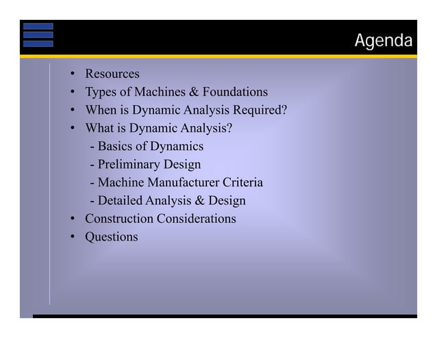 Dynamic foundations presentation | PDF