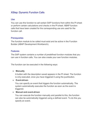 Dynamic Function Call in PI Sheet (XStep) | PDF