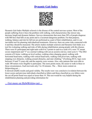 Dynamic Gait Index | PDF
