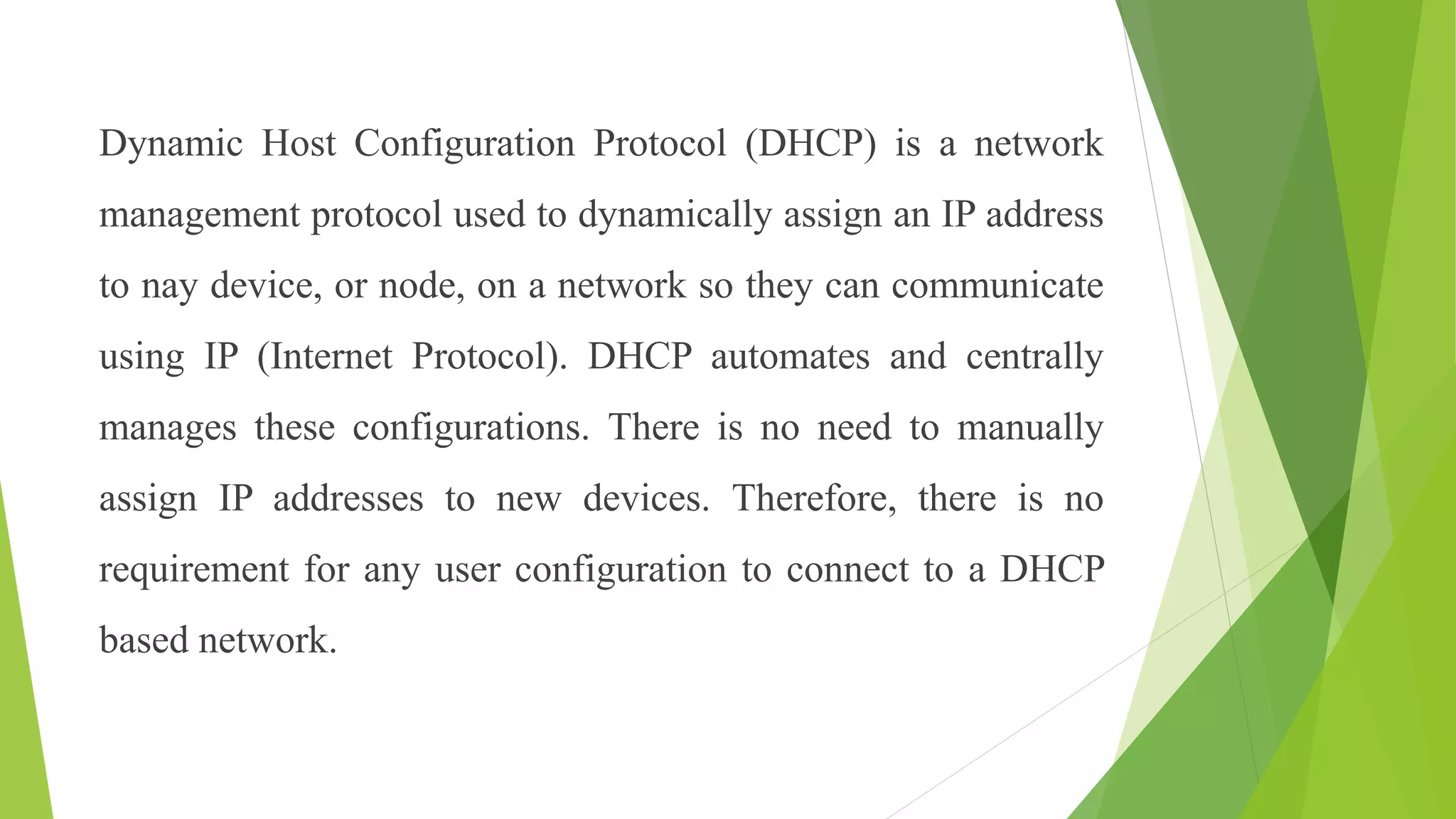 Dynamic Host Configuration Protocol Dhcp Pptx