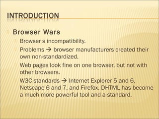 Dynamic html (#1) | PPT | Web Design and HTML | Internet