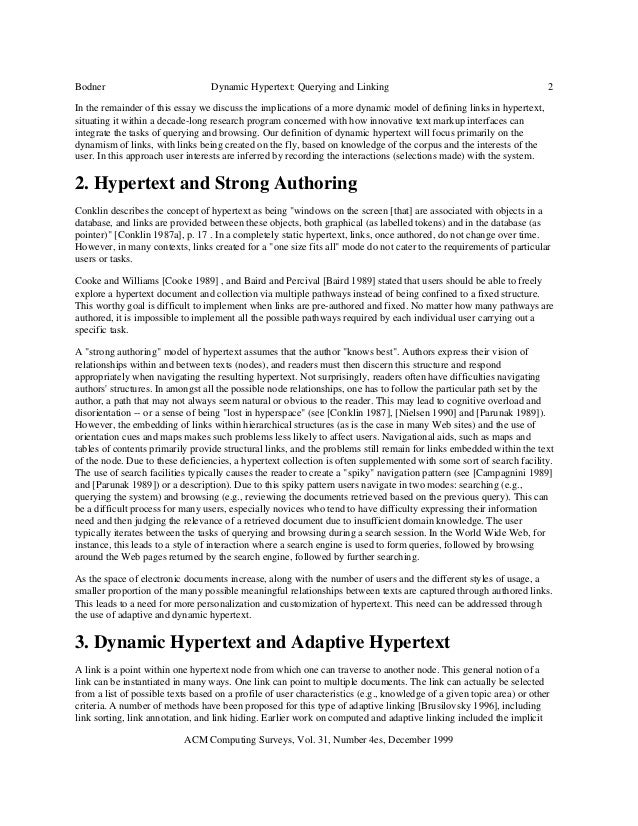 Dynamic hypertext querying and linking Dynamic hypertext querying and linking