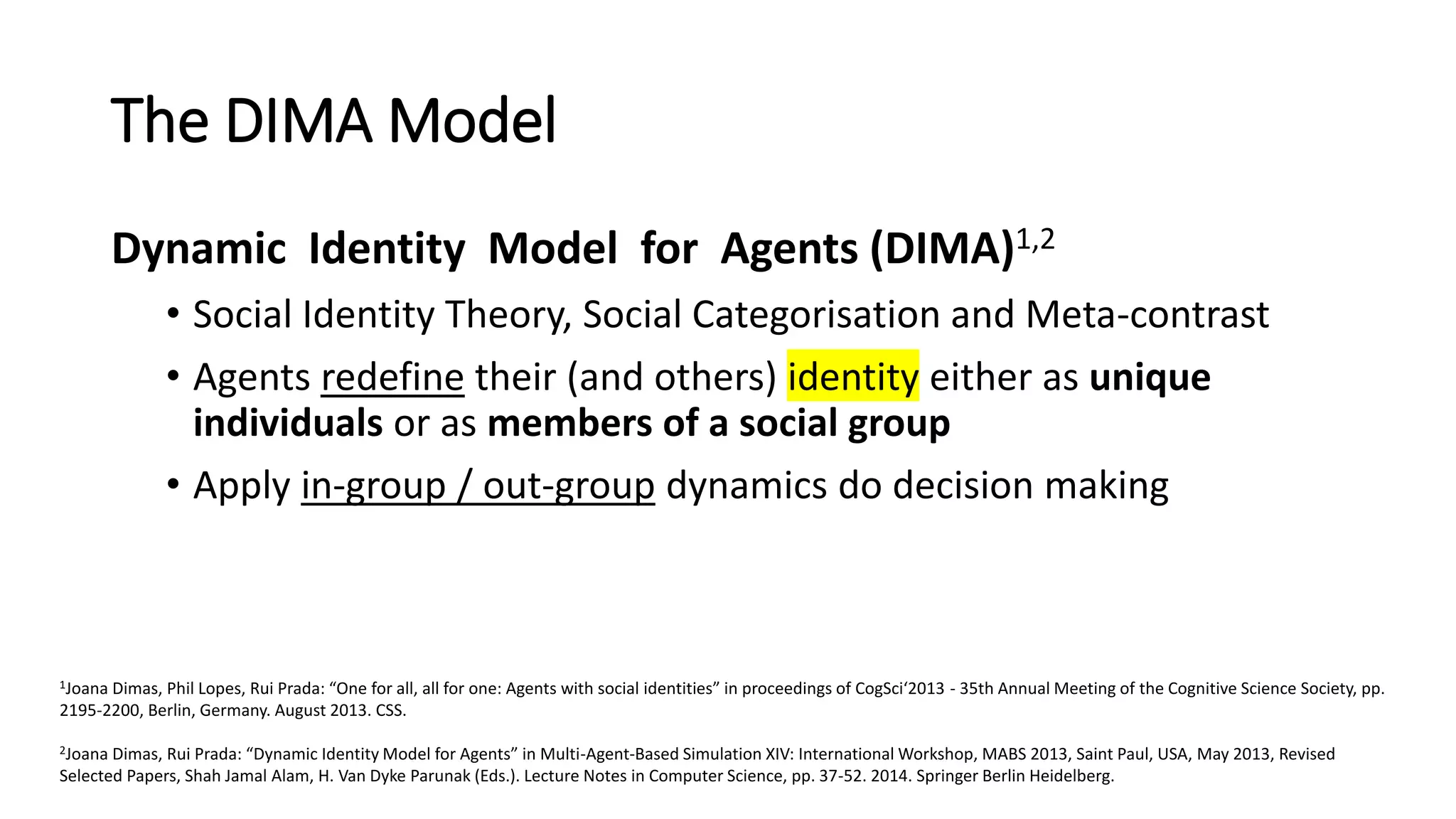 Dynamic identity of social agents | PPT