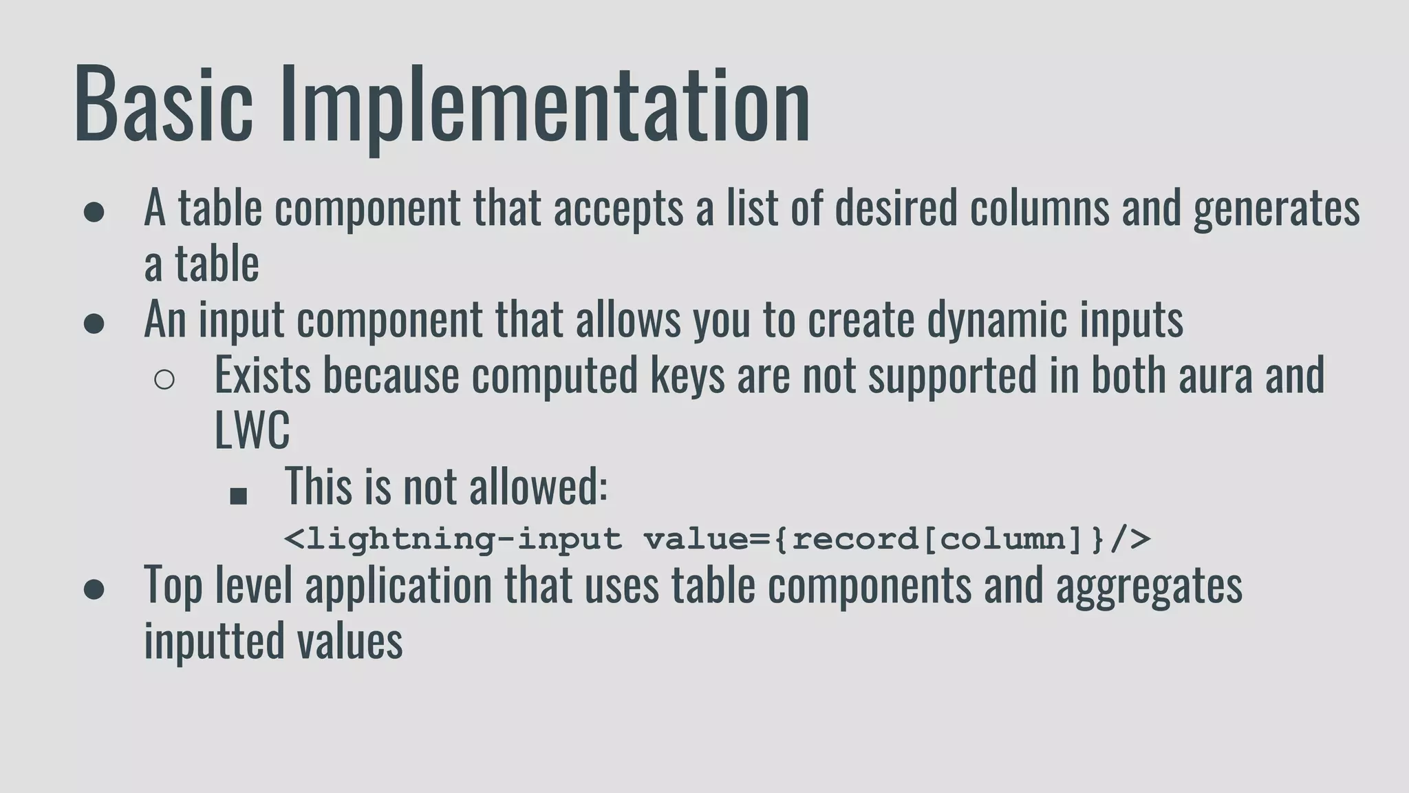 Dynamic Input Tables Lwc Vs Aura Vs Visualforce Ppt
