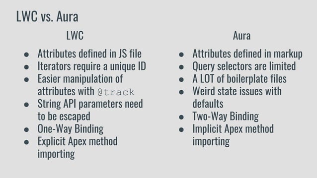 Dynamic input tables lwc vs aura vs. visualforce | PPT