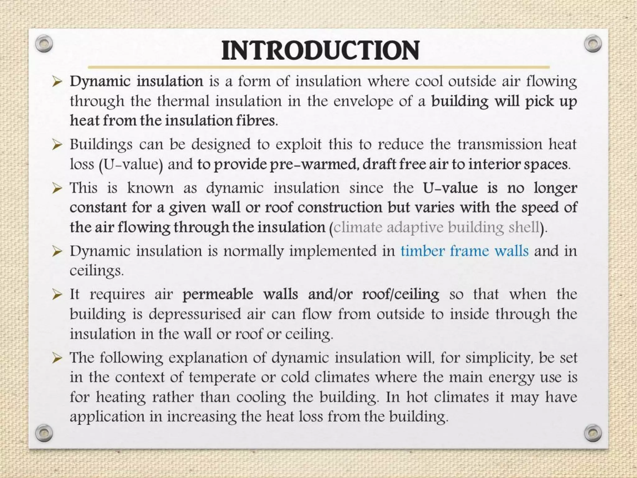 Dynamic insulation | PPTX