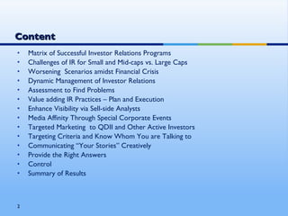 Dynamic Investor Relations Management Through Global Financial Crisis | PPT | Stocks and Bonds ...