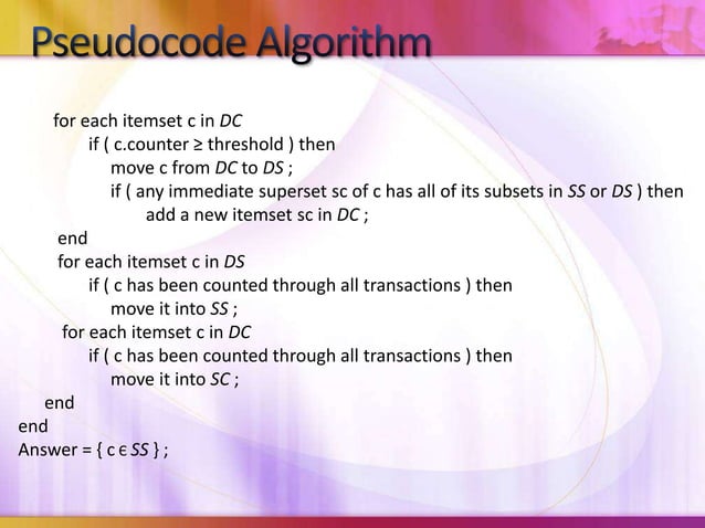 Dynamic Itemset Counting Ppt