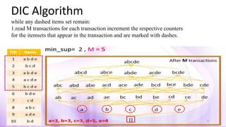 Dynamic itemset counting | PPTX | Databases | Computer Software and Applications