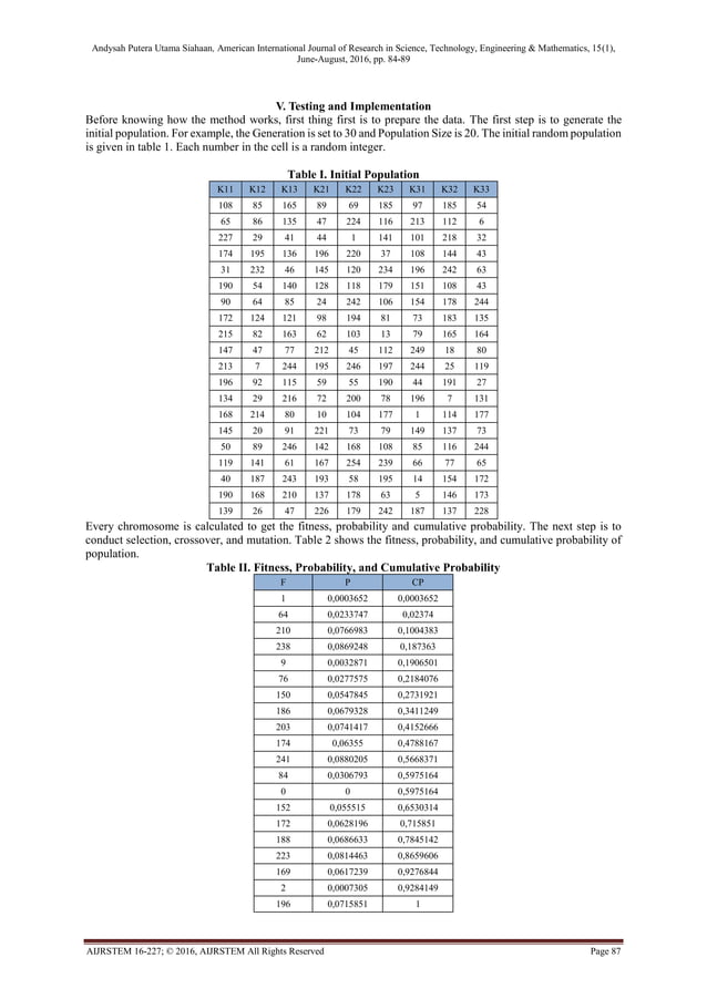 Genetic Algorithm in Hill Cipher Encryption | PDF