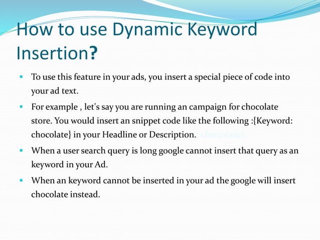 Dynamic keyword insertion | PPT