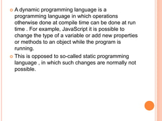 Dynamic language | PPT