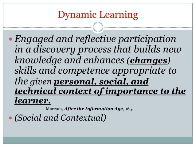 Dynamic learning styles