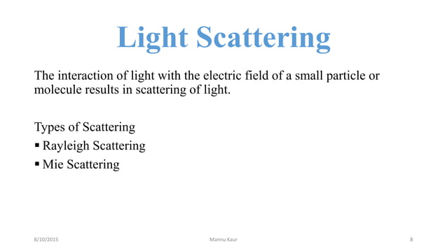 Dynamic light scattering | PPTX | Chemistry | Science