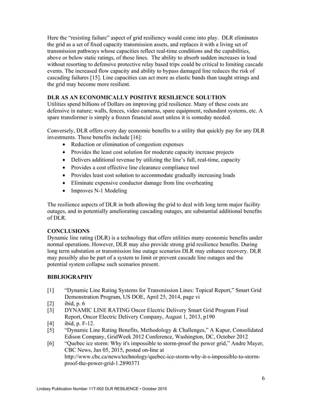 Dynamic line rating as a means to enhance transmission grid resilience ...