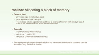 Dynamic memory allocation | PPSX