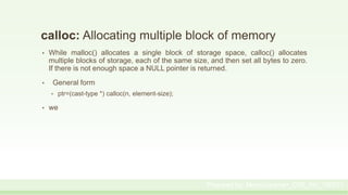 Dynamic memory allocation | PPSX