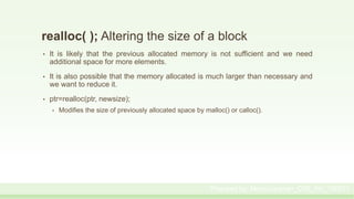 Dynamic memory allocation | PPSX