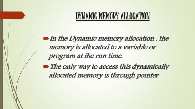Dynamic memory allocation(memory,allocation,memory allocatin,calloc,malloc,realloc,free) | PPTX