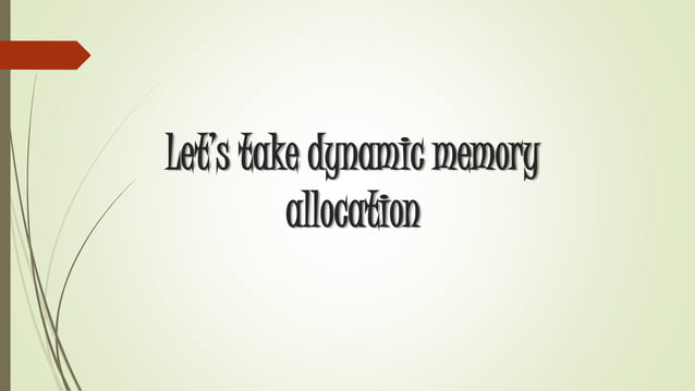 Dynamic memory allocation(memory,allocation,memory allocatin,calloc,malloc,realloc,free) | PPTX