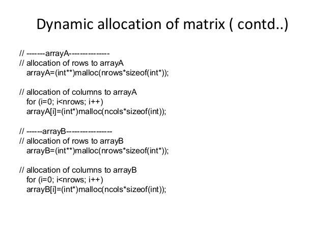 Dynamic memory allocation