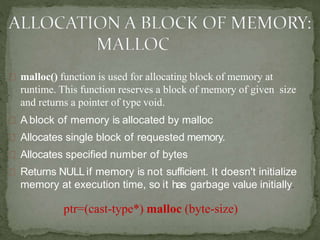 Dynamic memory allocation | PPTX